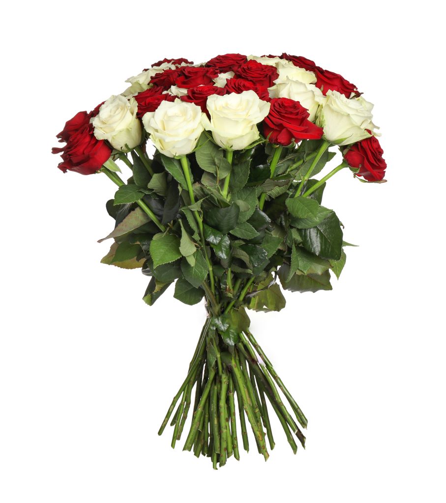 Bouquet de roses rouges et blanches longues tiges 70 cm - Autant de ...